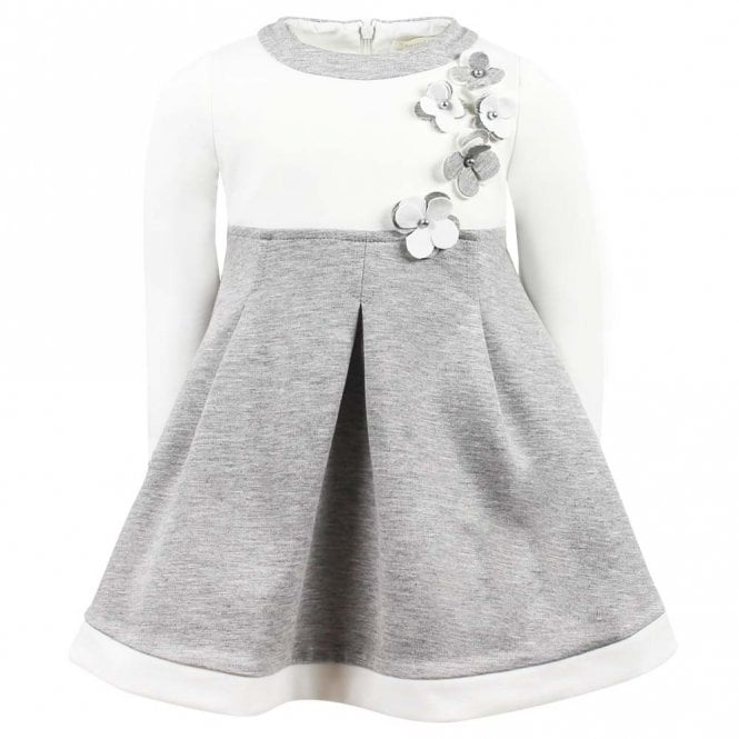 Bimbalo Dress White & Grey | Little Boppers