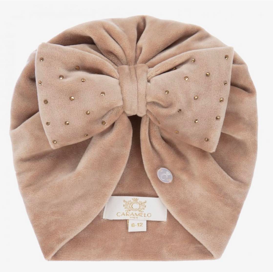 Caramelo Kids Mink Diamonte Velour Turban | Little Boppers
