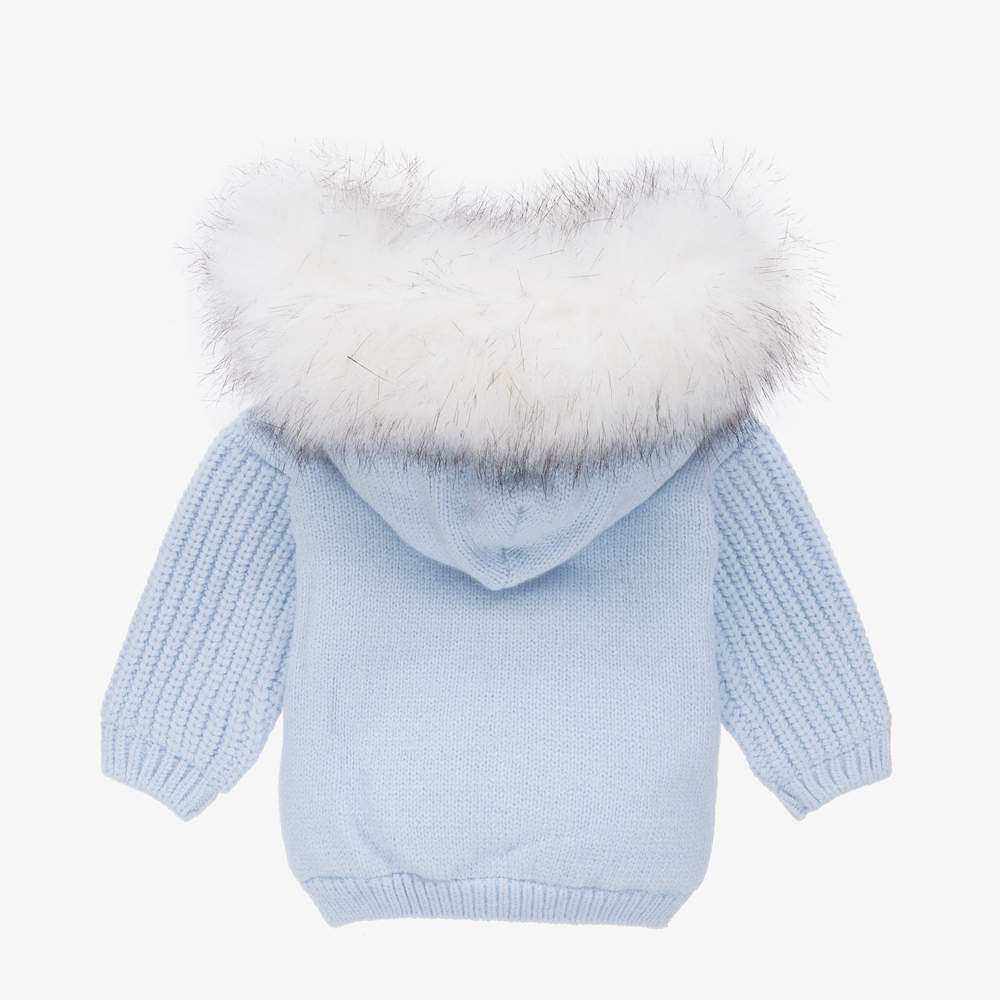 Caramelo Kids Boys Blue Knitted Jacket | Little Boppers