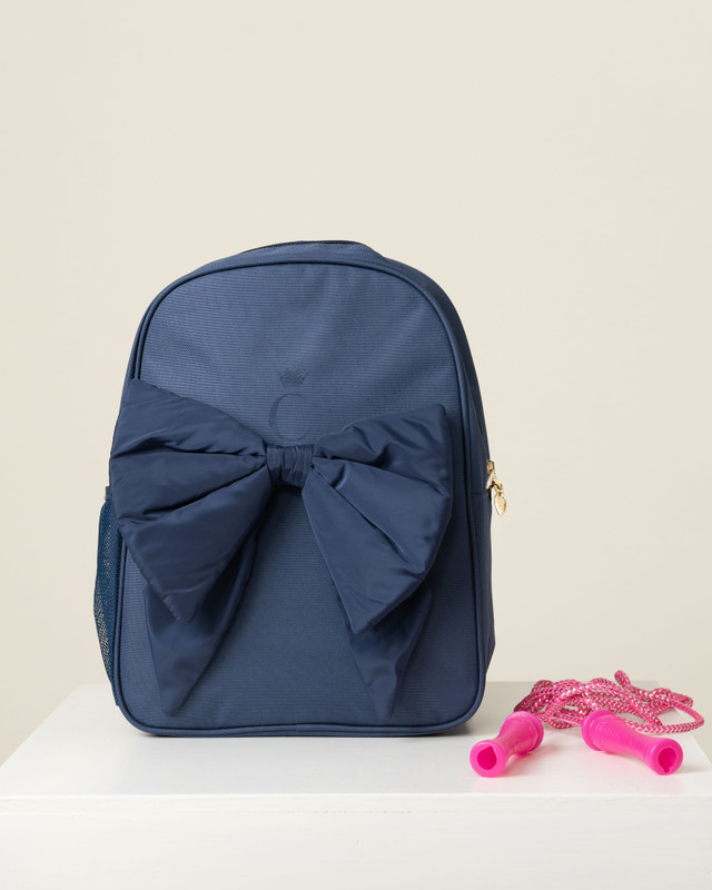 Caramelo Girls Navy School Bag, Backpack Bow | Little Boppers